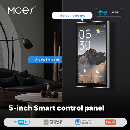 MOES Tuya Wifi Smart 5-inch Touch Screen US Center Control Panel Voice ...